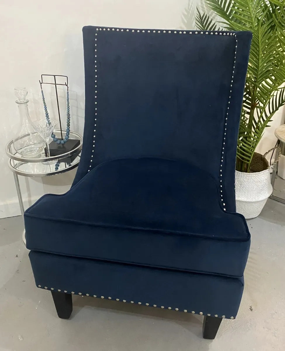 The Wolsely Blue Velvet Slipper Chair – Dear Grace Home Interiors